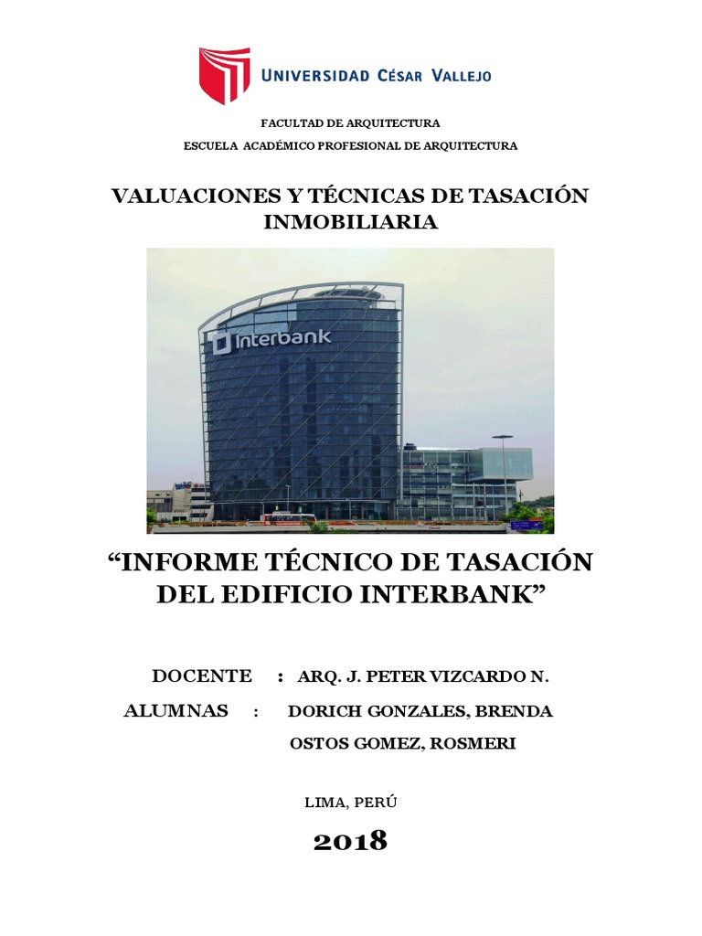 Informe de Tasación - Edificio Interbank | PDF | Valoración empresarial | Ascensor