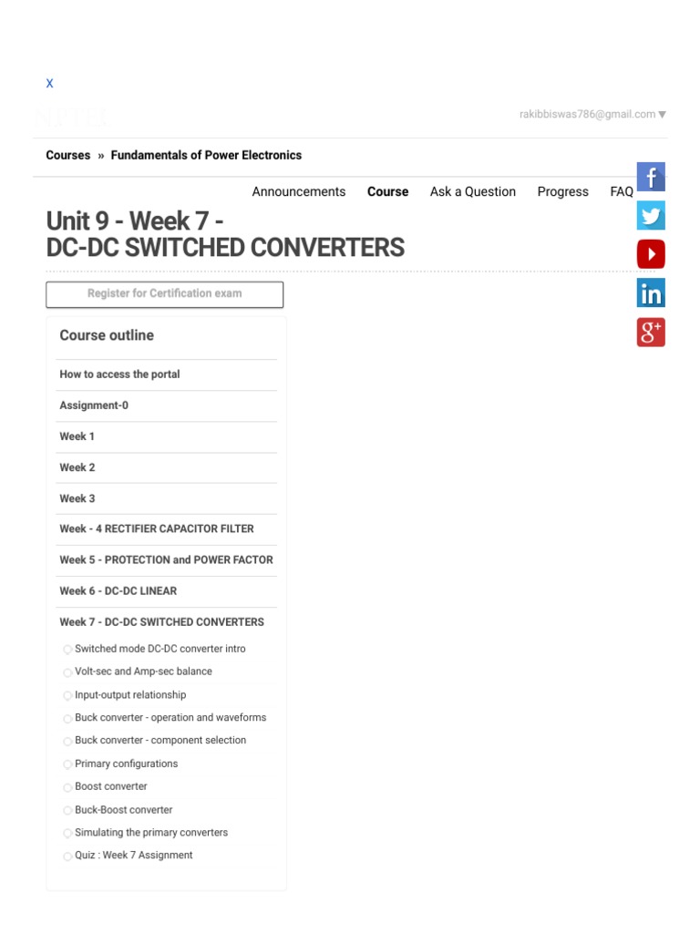 Fundamentals of Power Electronics - Unit 9 - Week 7 - DC-DC SWITCHED CONVERTERS | PDF ...
