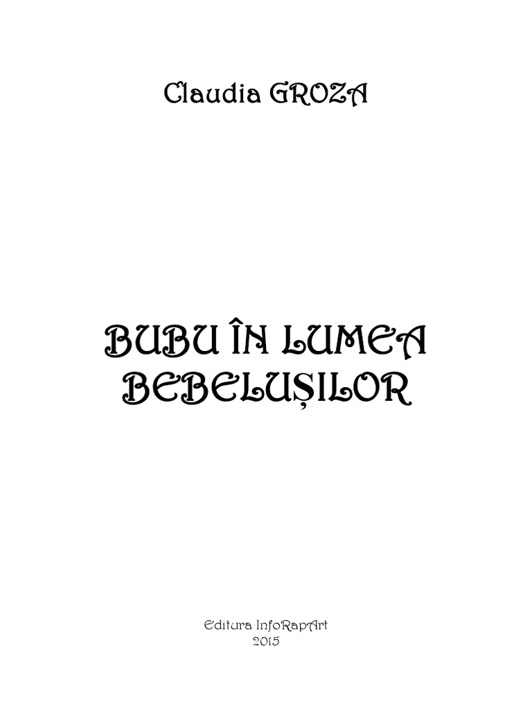 Claudia Groza Bubu PDF | PDF