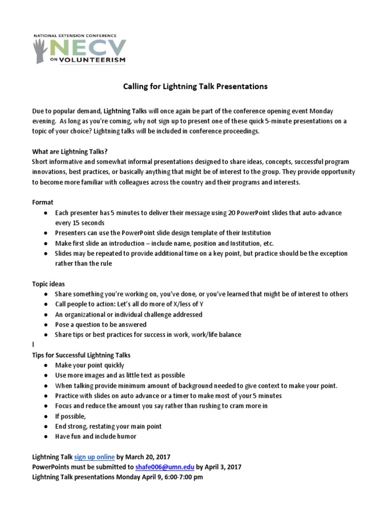 Lightning Talks | PDF