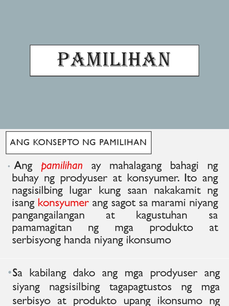 PAMILIHAN | PDF
