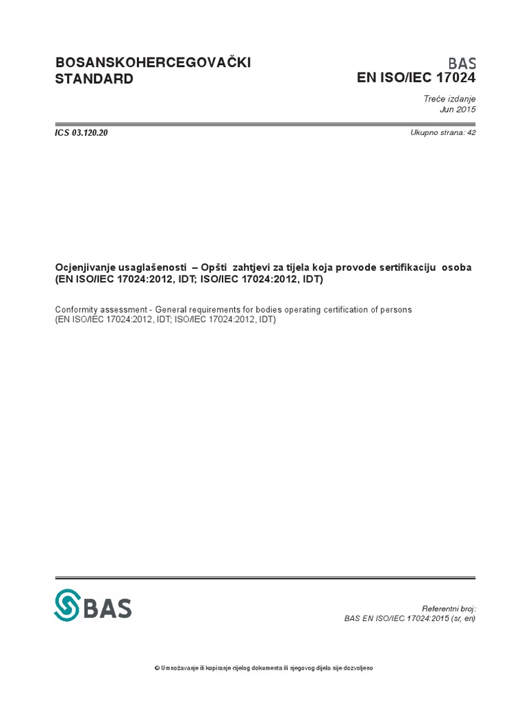 Bas en Iso Iec 17024 - 2015 | PDF