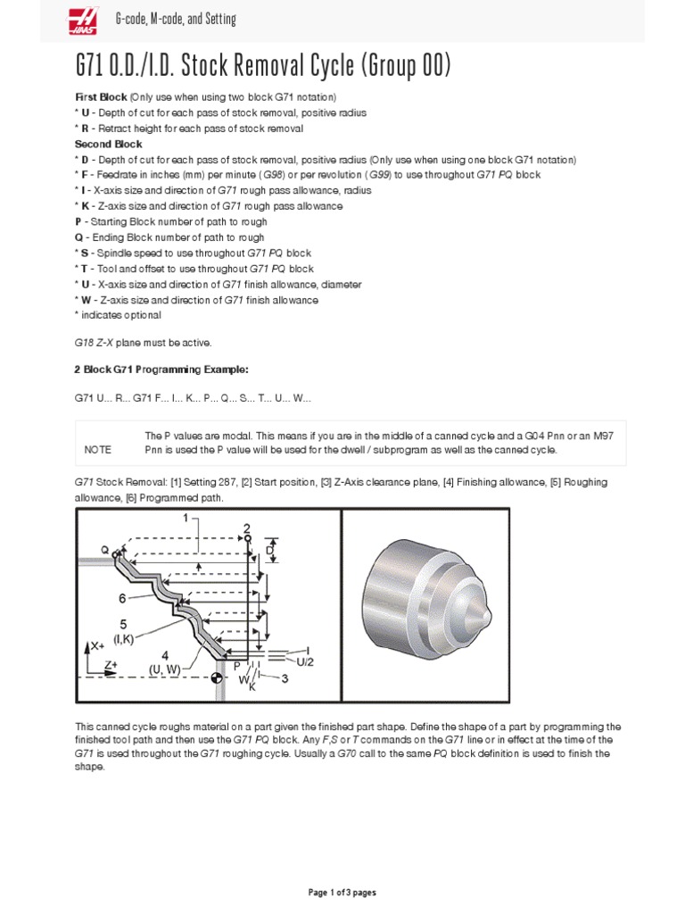 G71 O.D./I.D. Stock Removal Cycle (Group 00) : Page 1 of 3 Pages | PDF ...