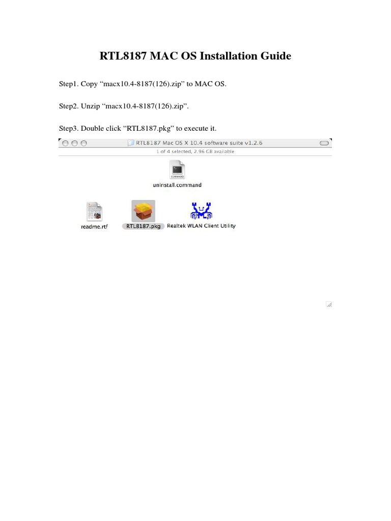 RTL8187 MAC OS Installation Guide | PDF