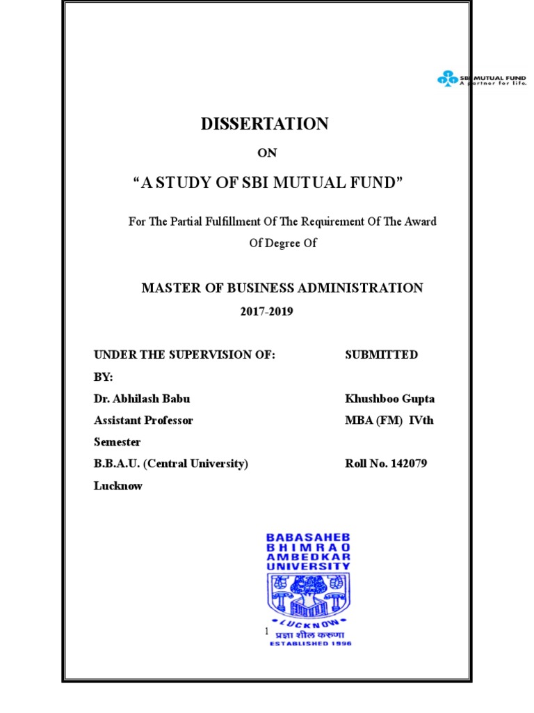 Study of SBI Mutual Fund Strategies | PDF | Mutual Funds | Investing