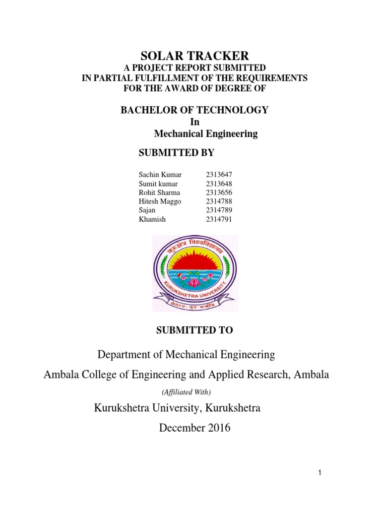 Solar Tracker Project Report | PDF | Rectifier | Mosfet