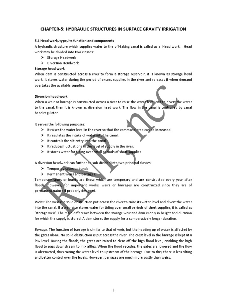 Functions of Hydraulic Structures | PDF | Soil Mechanics | River