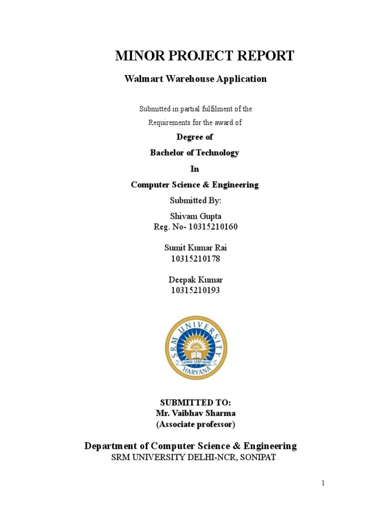 Minor Project Report: Walmart Warehouse Application | PDF | Salesforce.Com | Cloud Computing
