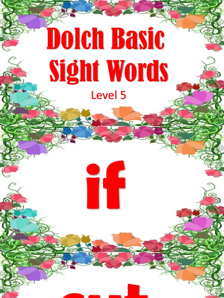 Dolch Basic Sight Words Level 5 | PDF
