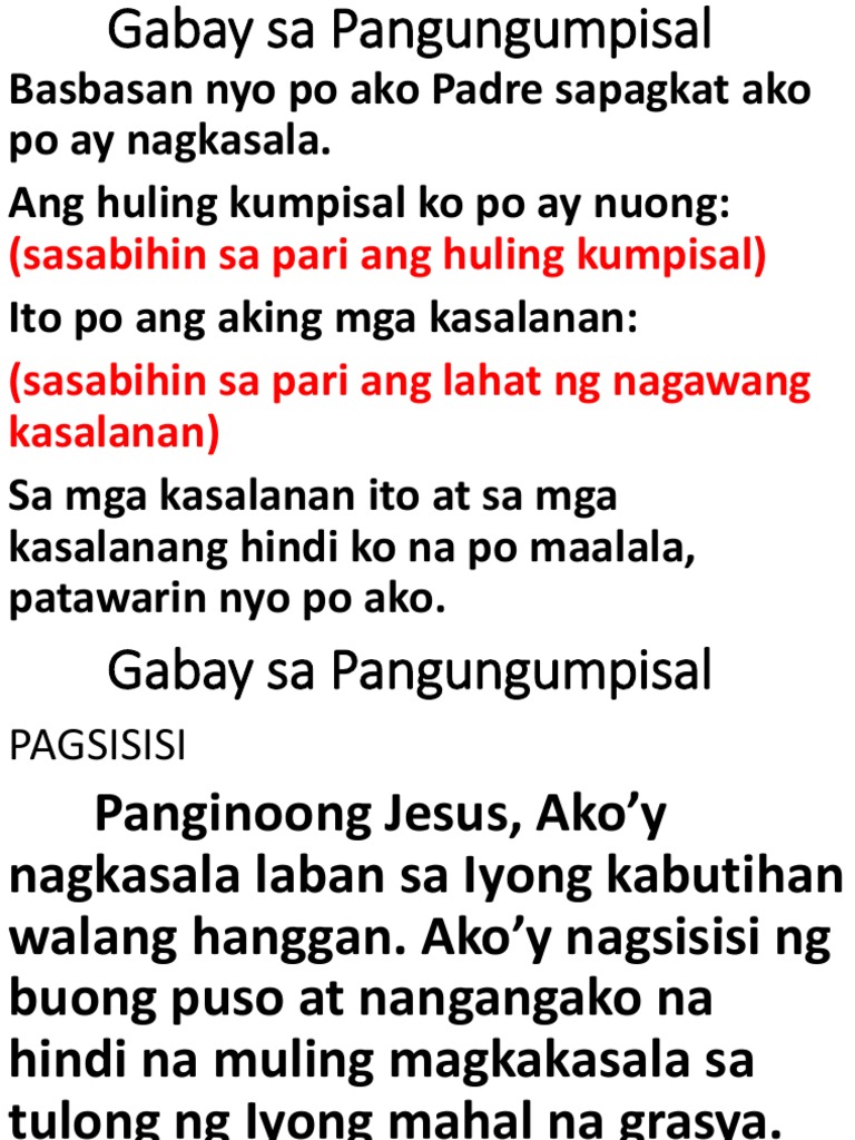 Gabay Sa Pangungumpisal | PDF
