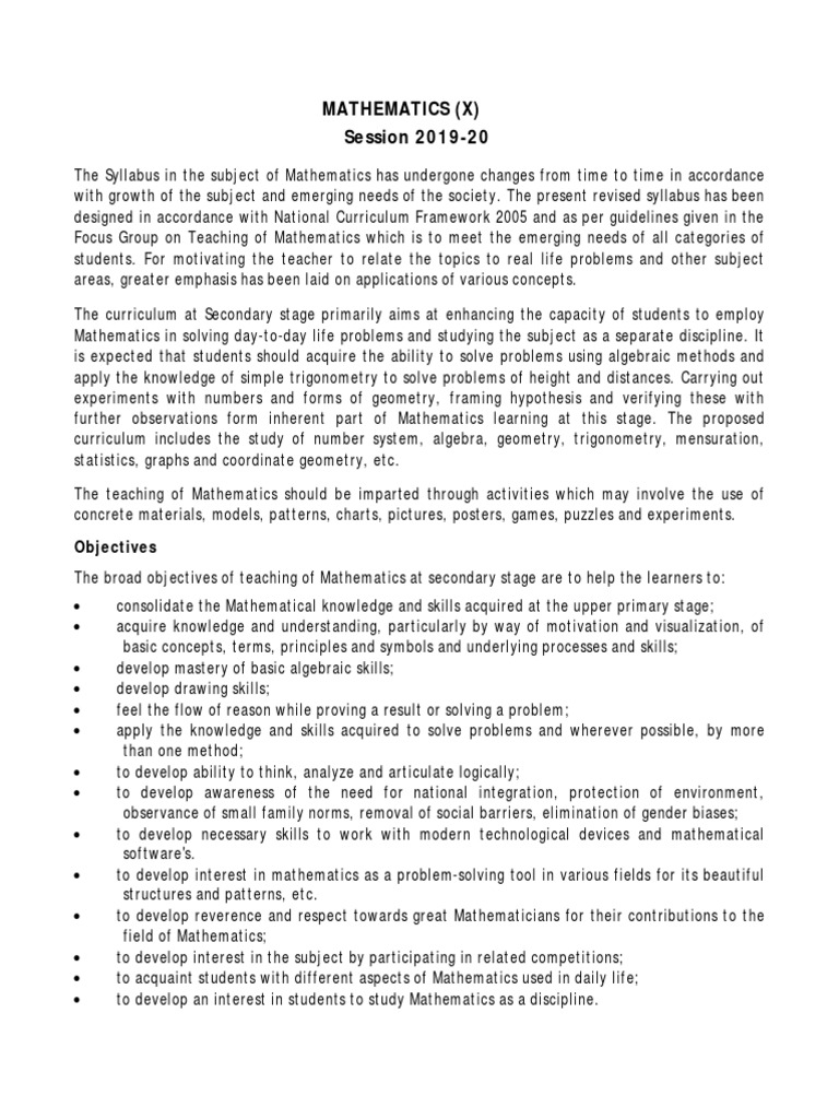 Revised Secondary Mathematics Syllabus | PDF | Triangle | Quadratic ...