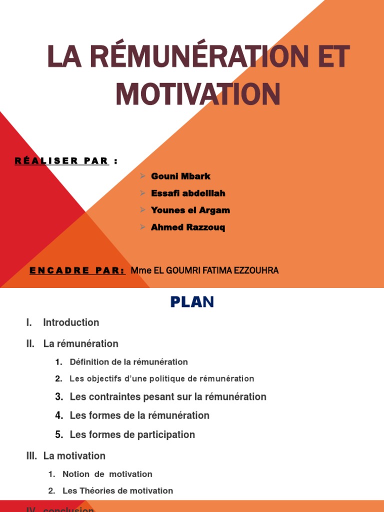 Rémunération et Motivation des Salariés | PDF | Motivation | Motivant