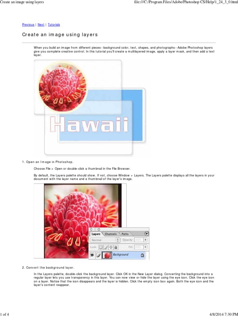 Create An Image Using Layers | PDF | Adobe Photoshop | Graphic Design