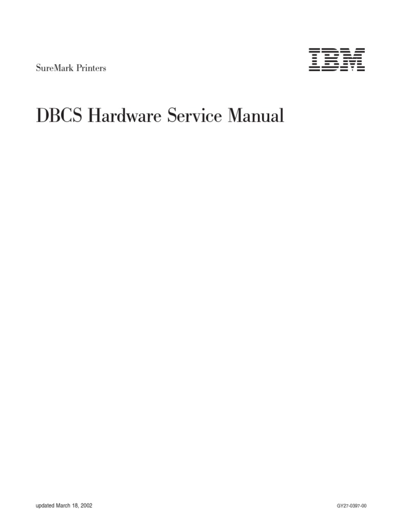 DBCS Hardware Service Manual PDF | PDF | Printer (Computing) | Floppy Disk