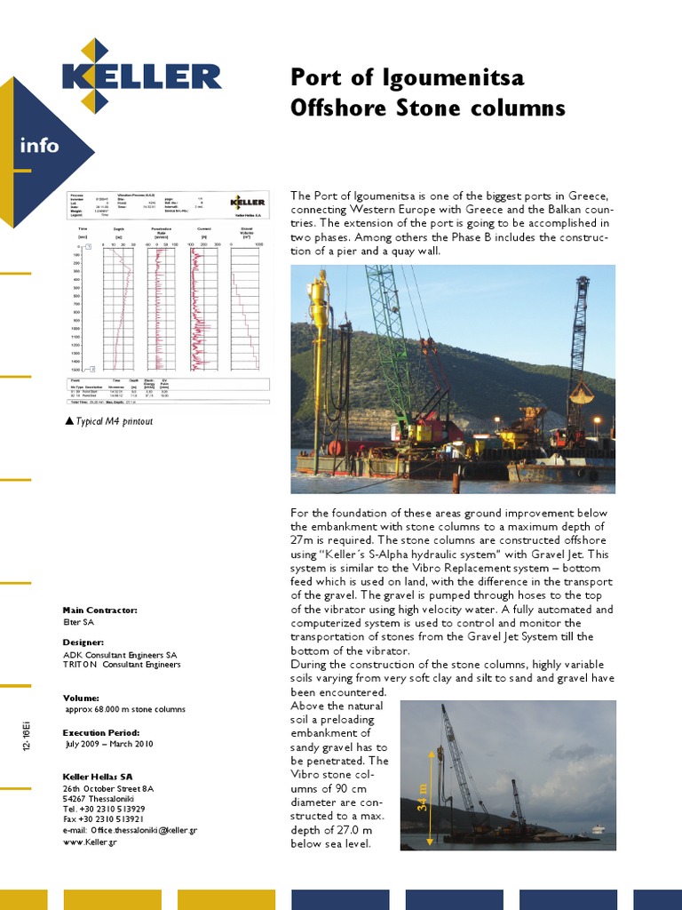 Port of Igoumenitsa Offshore Stone Columns: Typical M4 Printout | PDF ...