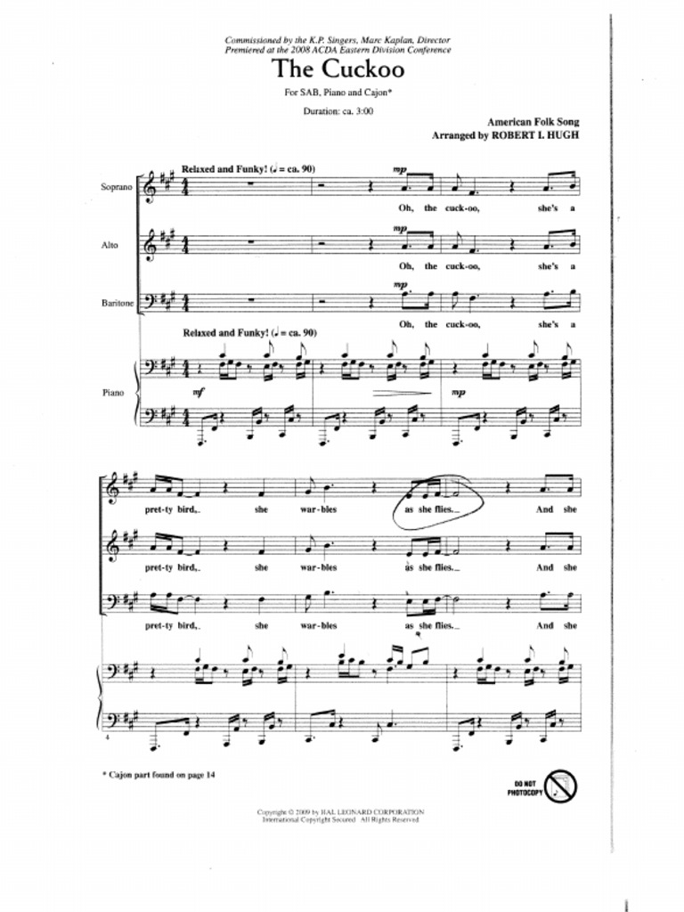 The Cuckoo SAB | PDF