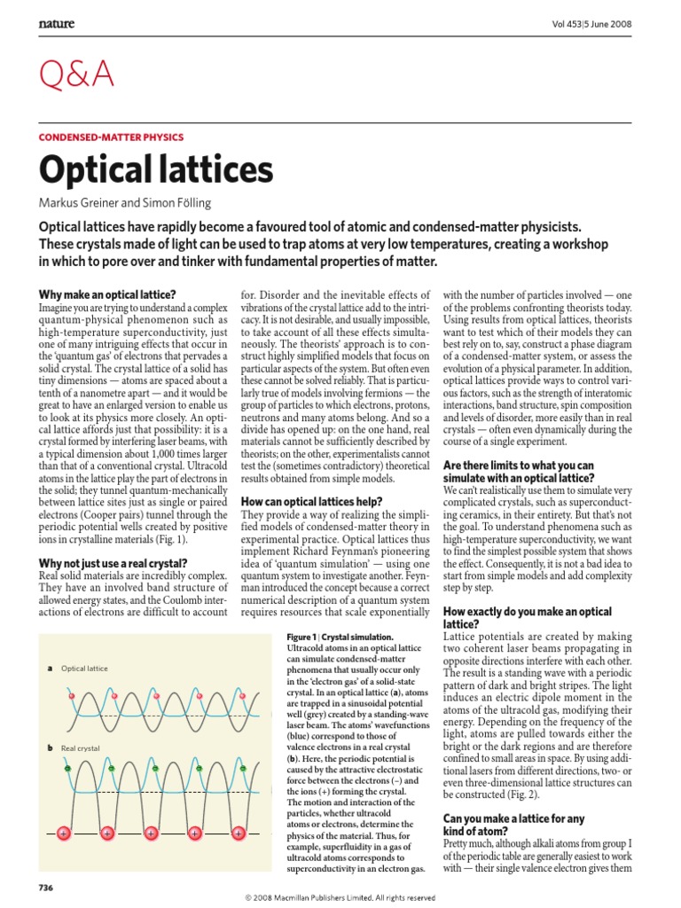 Optical Lattices: Markus Greiner and Simon Fölling | Download Free PDF ...