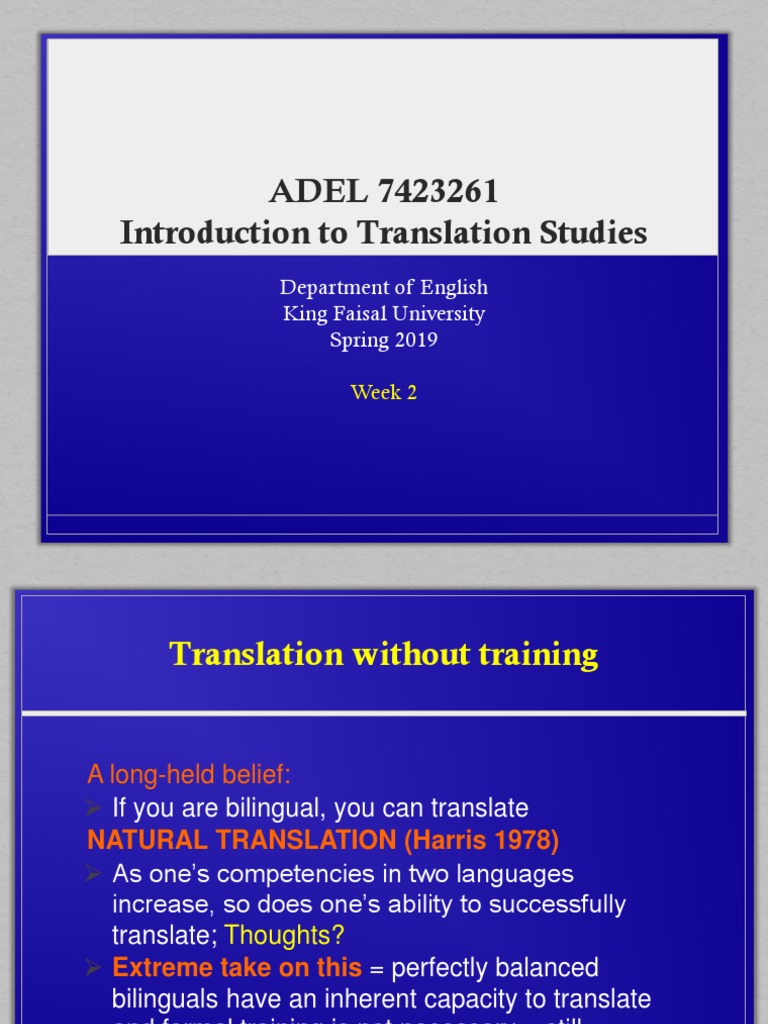 Introduction To Translation Chapter 2 Summary | PDF | Translations ...