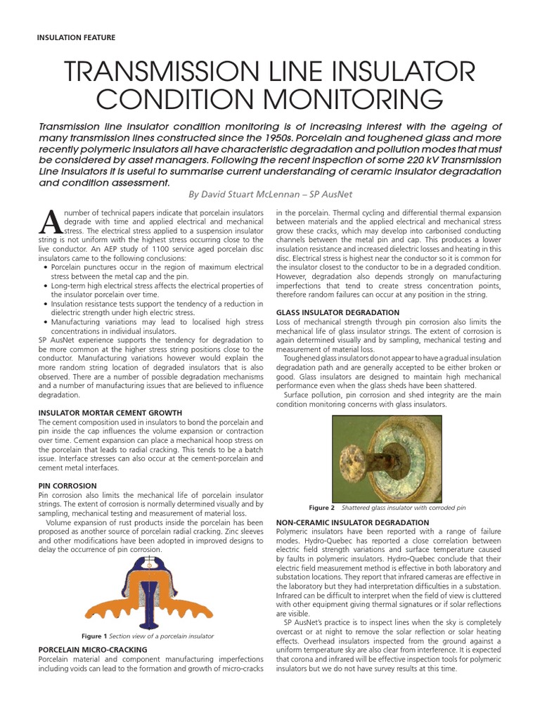 Transmission Line Insulator Condition Monitoring | PDF | Insulator ...