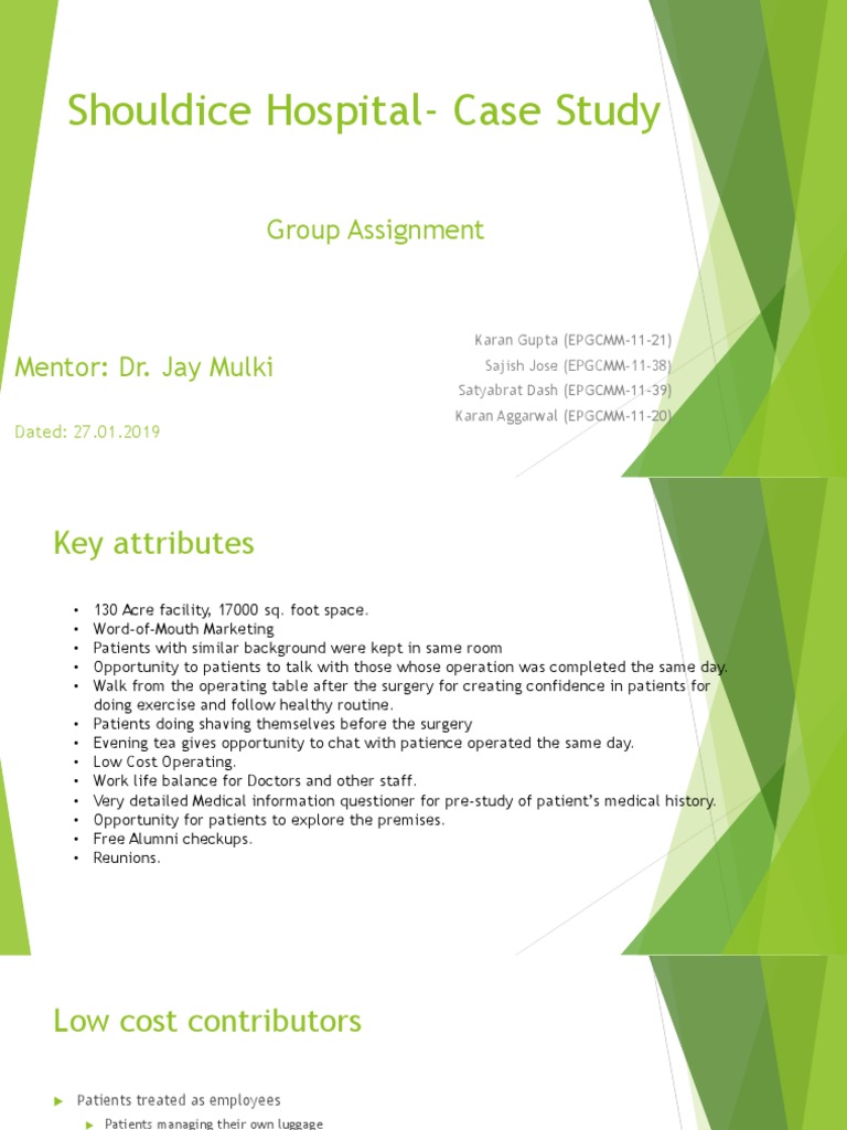 Shouldice Hospital-Case Study: Group Assignment | PDF | Surgery | Patient