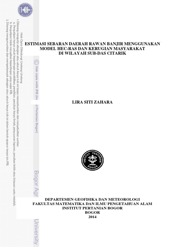 Estimasi Sebaran Daerah Rawan Banjir Menggunakan Model Hec-Ras Dan ...