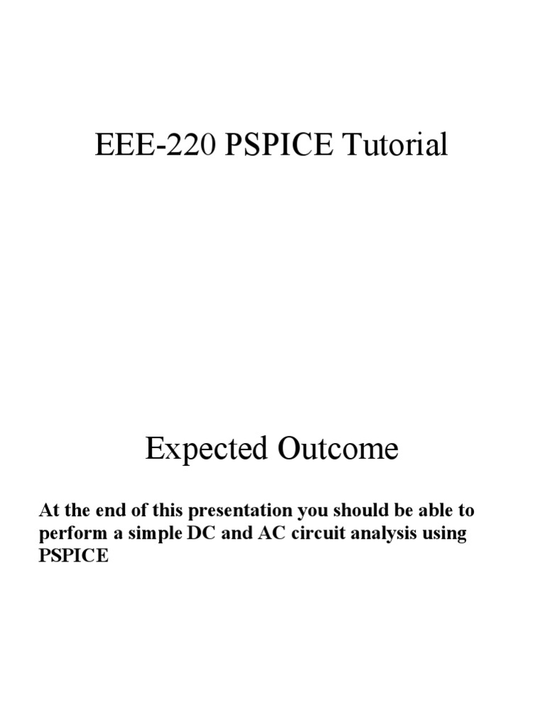 PSPICE Tutorial 2 | PDF | Spice | Electrical Network