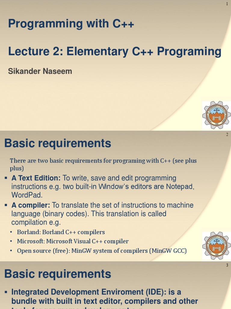 Programming With C Lecture 2 Download Free Pdf Integer Computer Science Subroutine