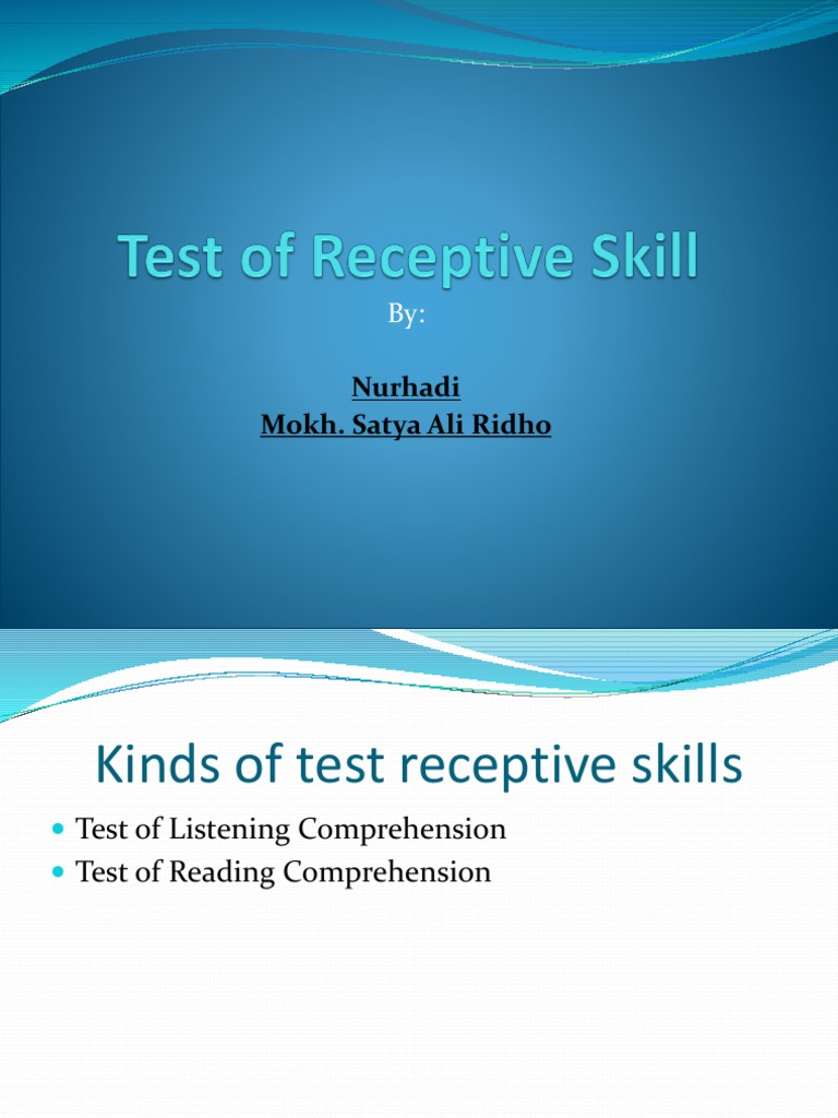 Test of Receptive Skill | PDF | Reading Comprehension | Multiple Choice