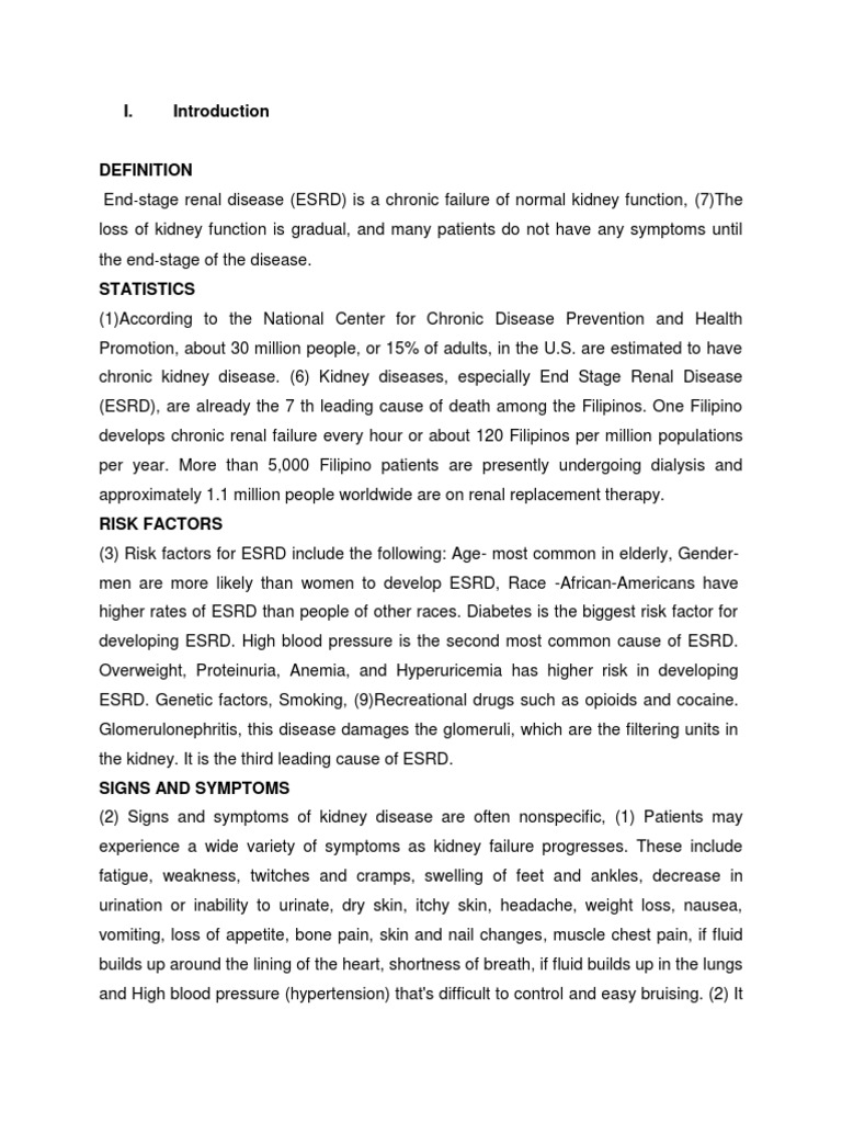 Case Study Esrd | PDF | Chronic Kidney Disease | Hemodialysis