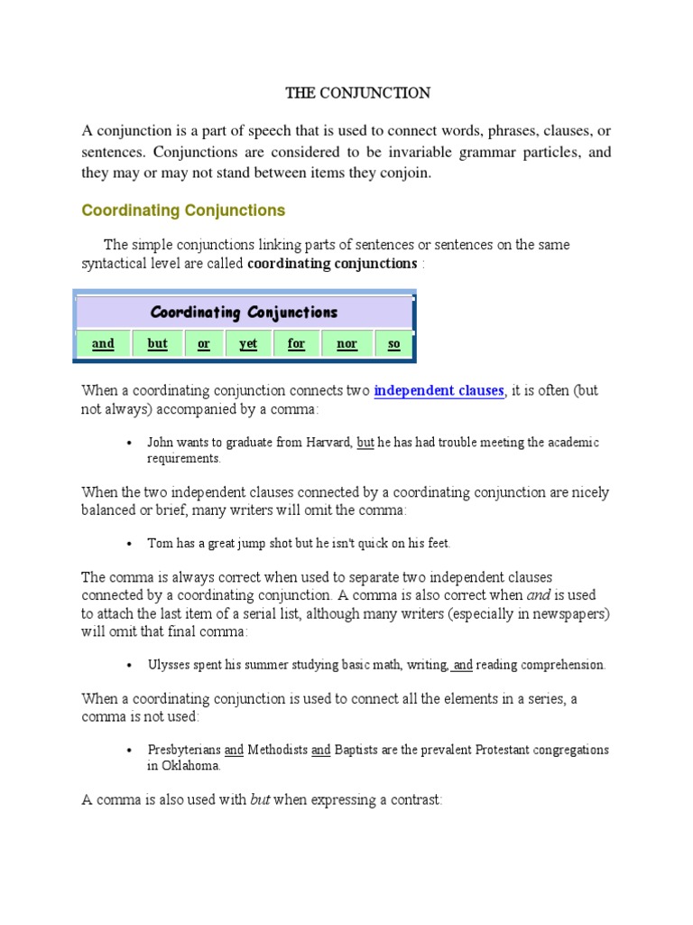 Coordinating Conjunctions | PDF | Comma | Sentence (Linguistics)