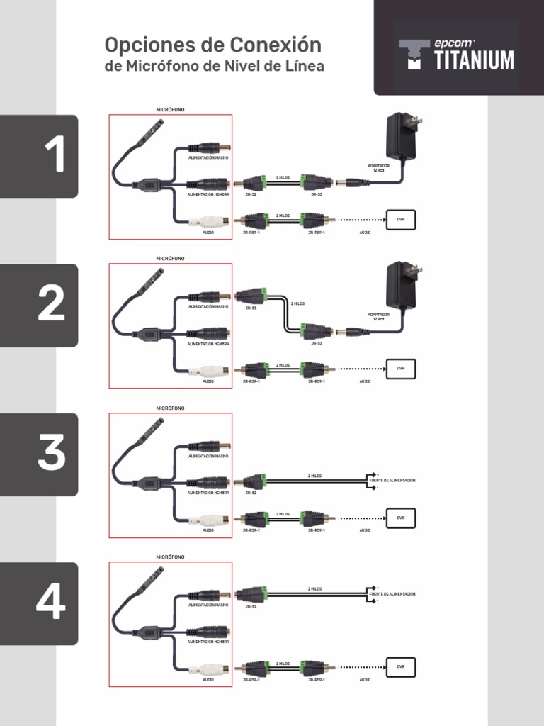 Diagramas de Conexion Microfono Epcom Titanium | PDF | Electrónica de audio | Ingeniería de audio