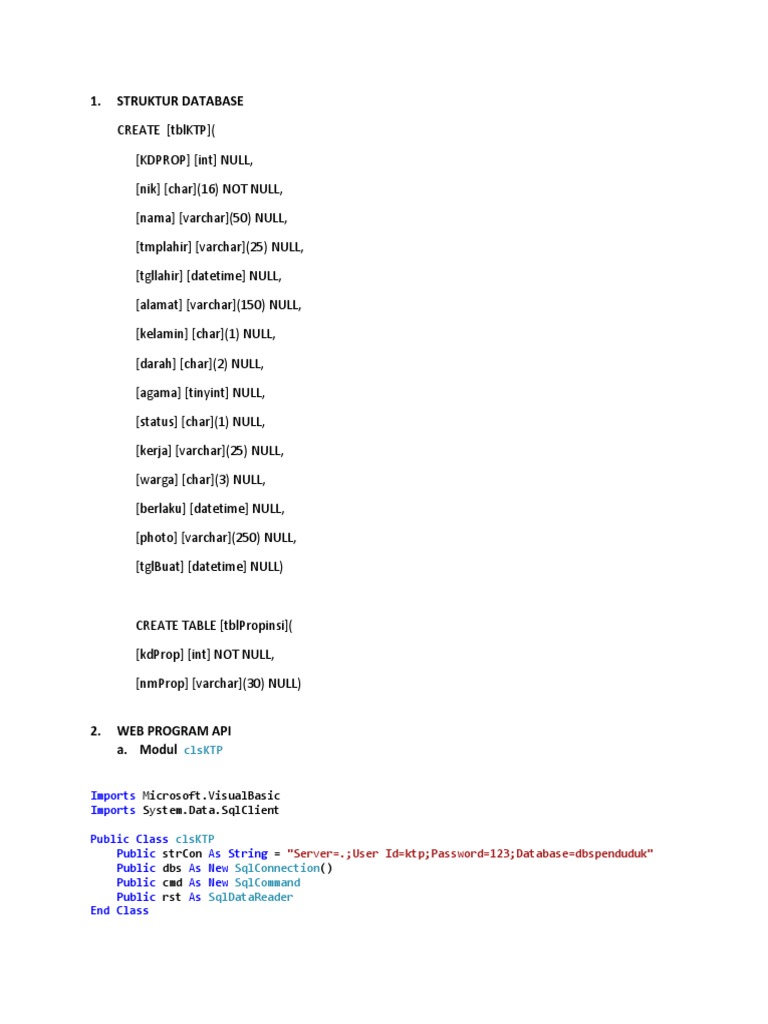 Struktur Database: CLSKTP | PDF | Computer Data | Software Development