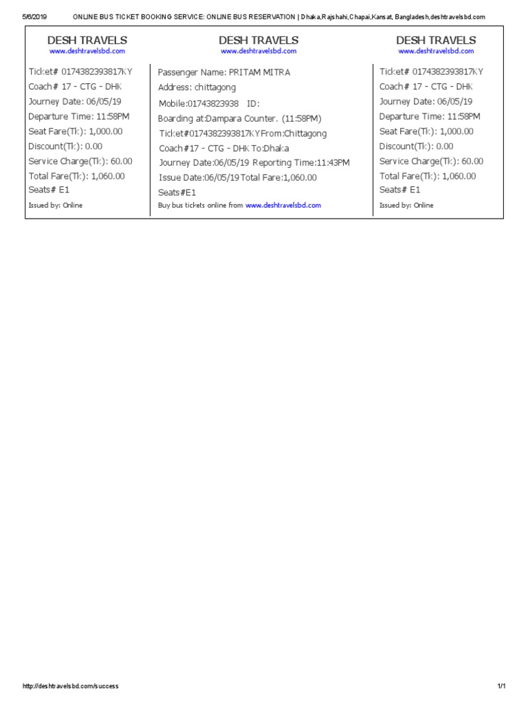 Desh Travels Desh Travels Desh Travels: Issued By: Online Buy Bus ...