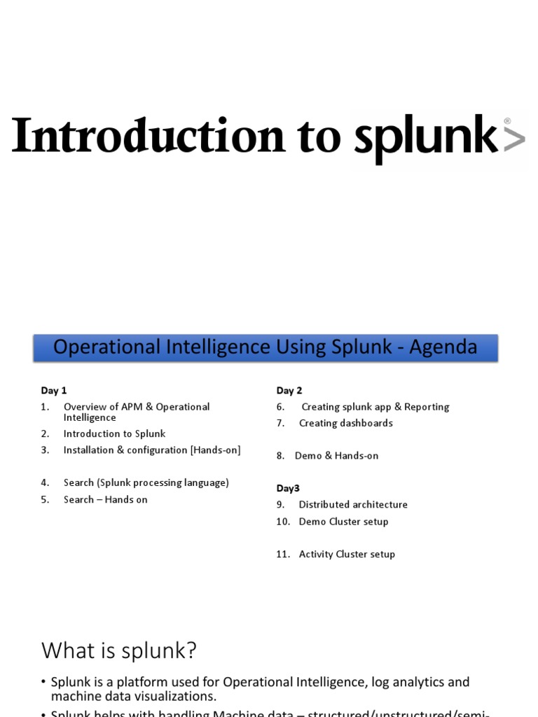 Introduction To Splunk | PDF | Analytics | Computer Data