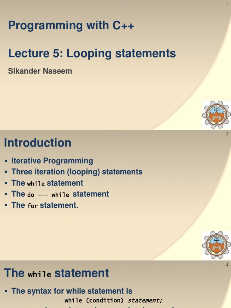 Programming With C Lecture5 Download Free Pdf Control Flow Integer Computer Science