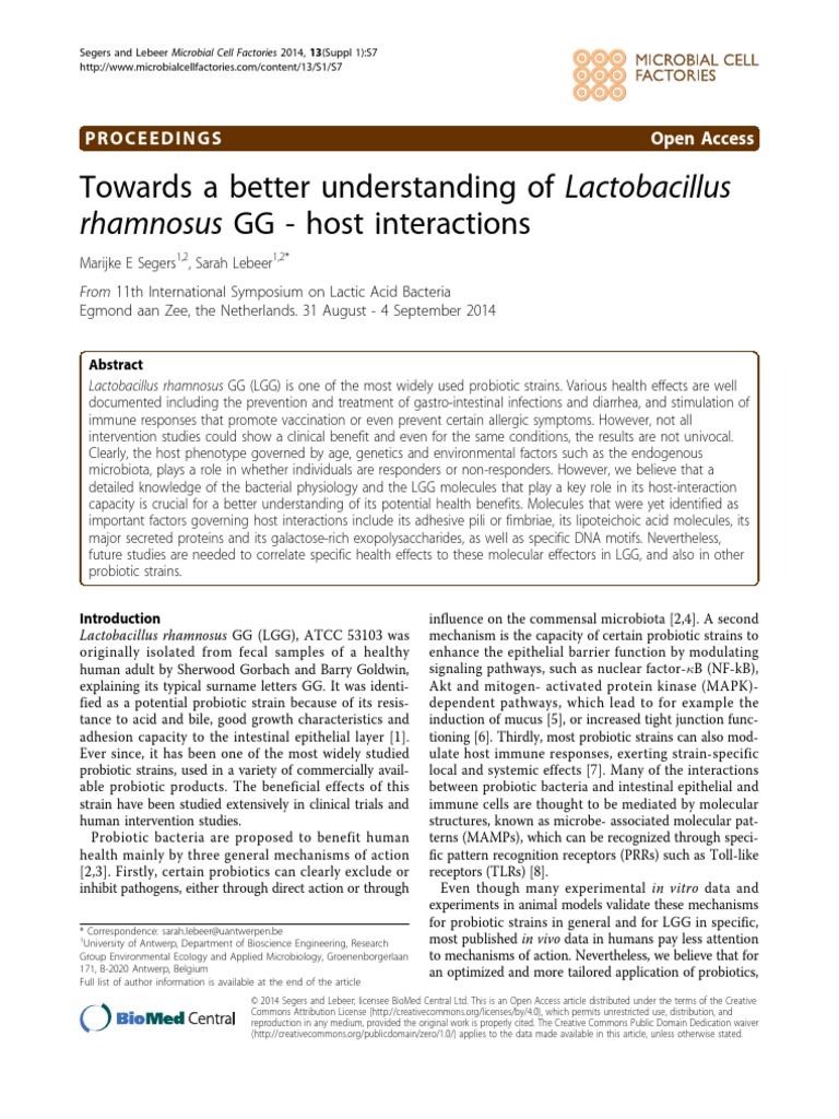L Rhamnosus | Download Free PDF | Lactobacillus | Probiotic