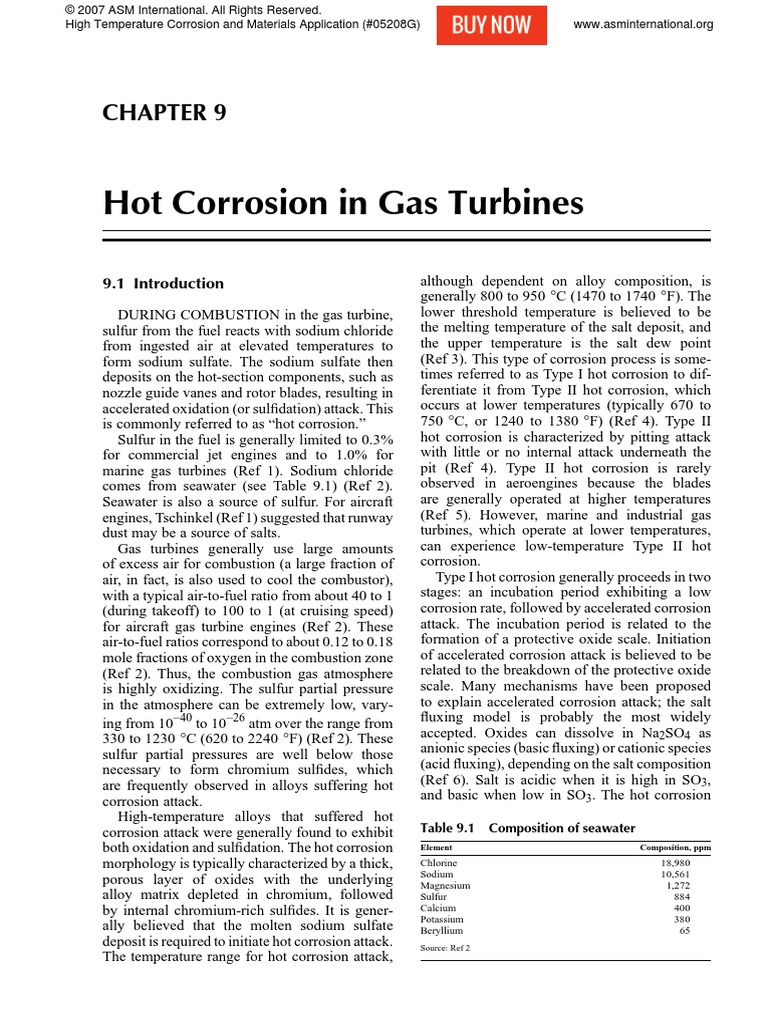 Hot Corrosion in Gas Turbines PDF | PDF | Chromium | Corrosion