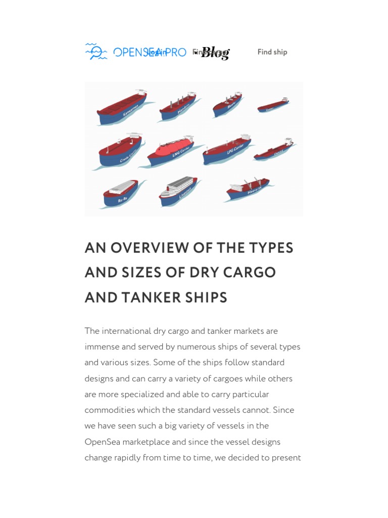 Guide To The Types and Sizes of Dry Cargo and Tanker Ships | PDF | Oil ...