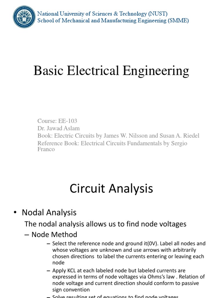 EE 103 Lecture4 | PDF | Network Analysis (Electrical Circuits ...