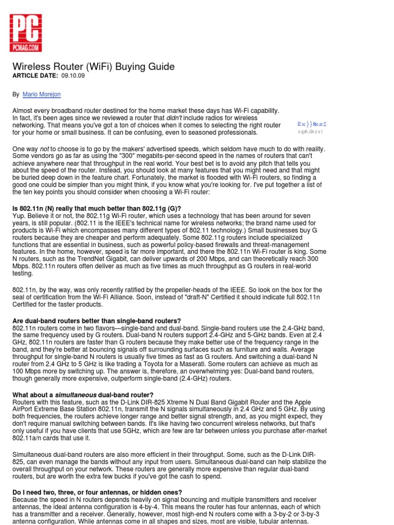 Wireless Router (WiFi) Buying Guide | PDF | Wi Fi | Ieee 802.11