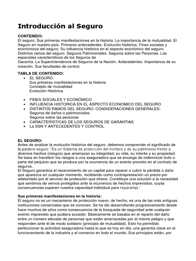 Introducción Al Seguro Curso PAS | PDF | Póliza de seguros | Seguro