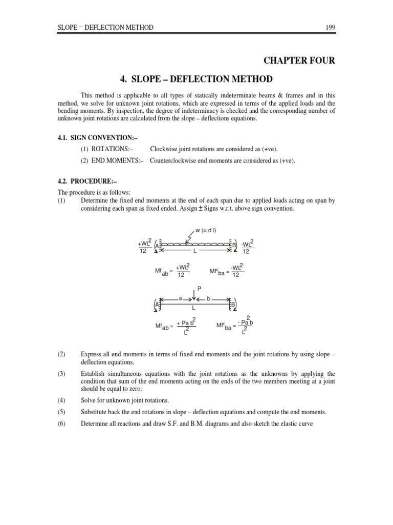 Chapter Four 4. Slope - Deflection Method: 4.1. Sign Convention | PDF ...