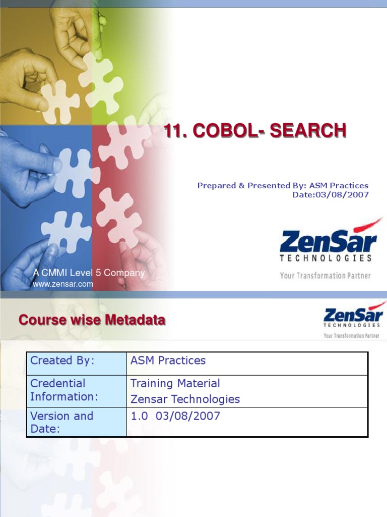 Cobol-Search: A CMMI Level 5 Company | PDF | Software Engineering ...
