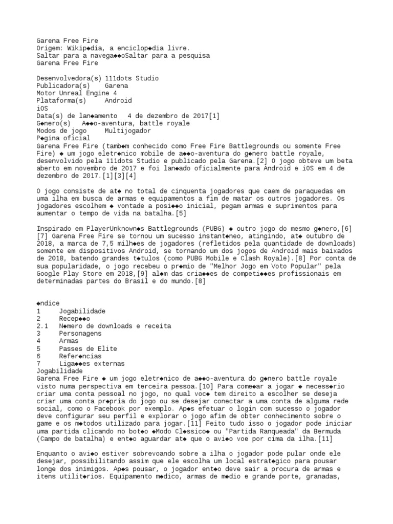 Free Fire | PDF | Design de jogo | Videogames