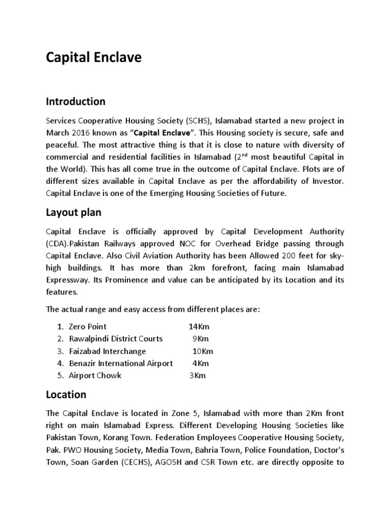 Capital Enclave | PDF | Islamabad | World Politics