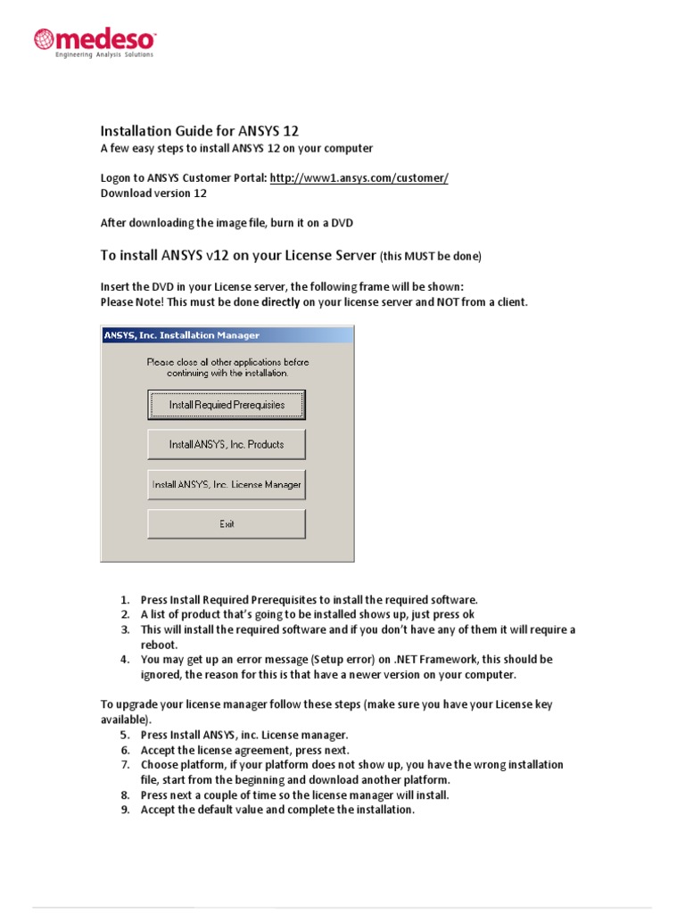 ANSYS 12 Installation Guide | PDF | Computing Platforms | Software