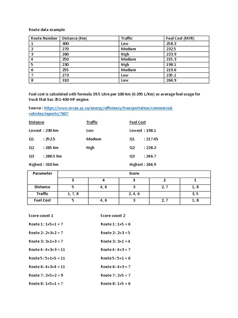 Route Calculation | PDF | Transportation Engineering | Vehicles