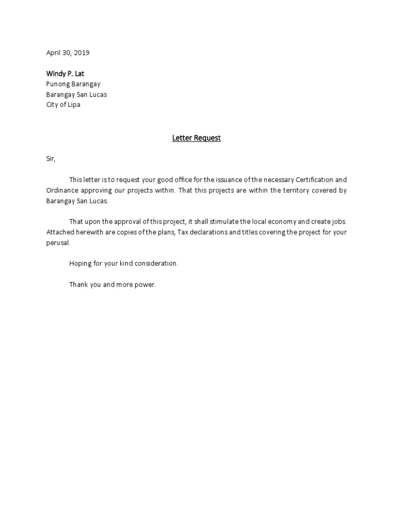 Letter Request | PDF | Government