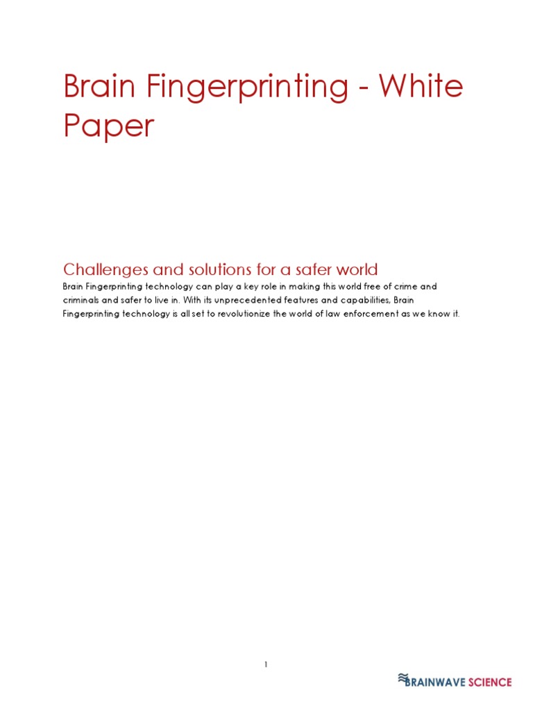 Brain Fingerprinting - White Paper: Challenges and Solutions For A ...