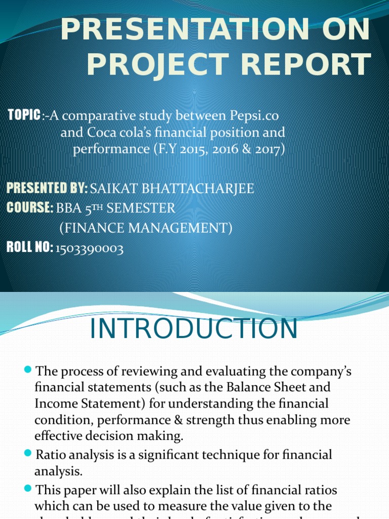 On Comparative Analysis of Financial Statement of Pepsi Co & Coca Cola ...
